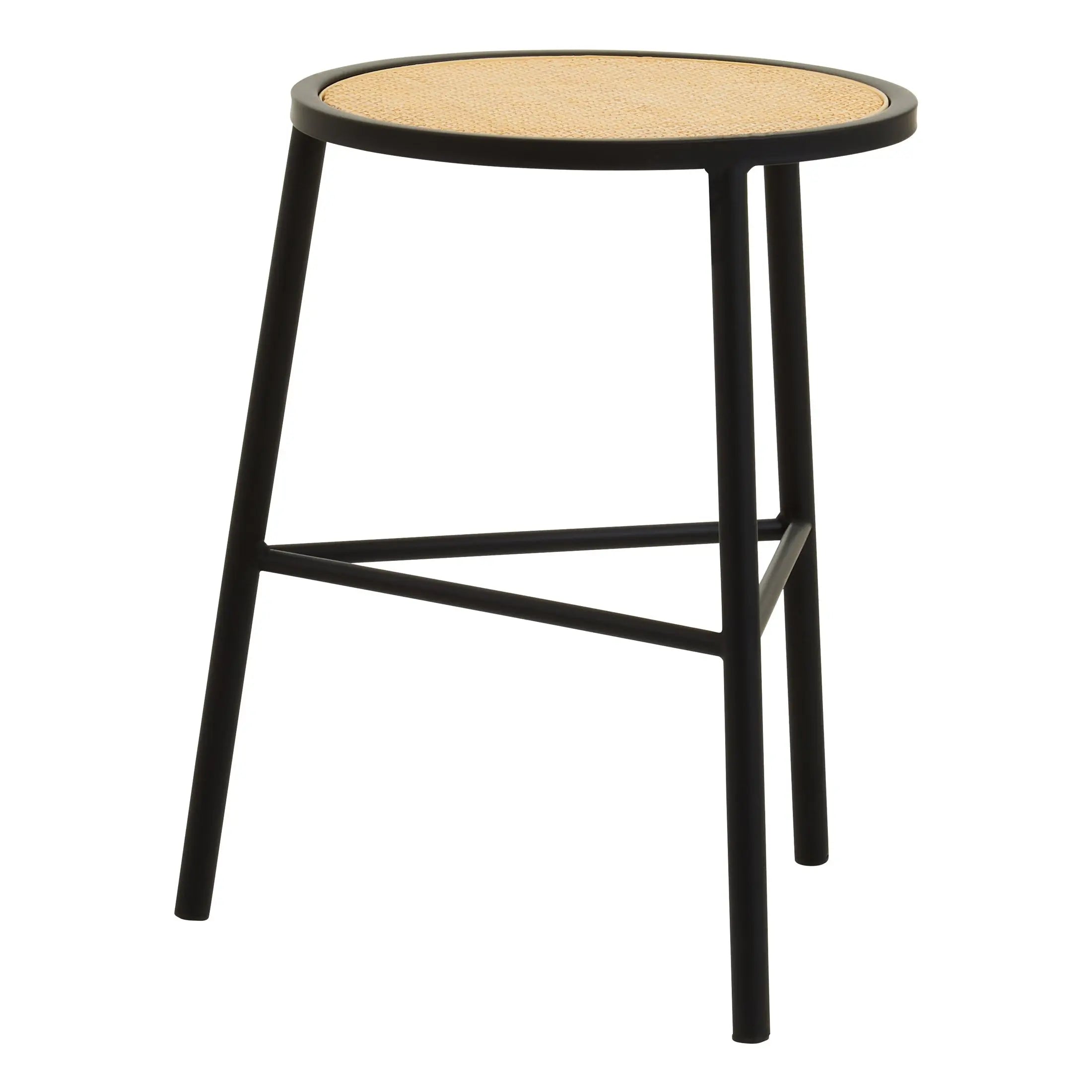 Derok Rattan Seat Stool with Metal Legs – NJ Home Interiors