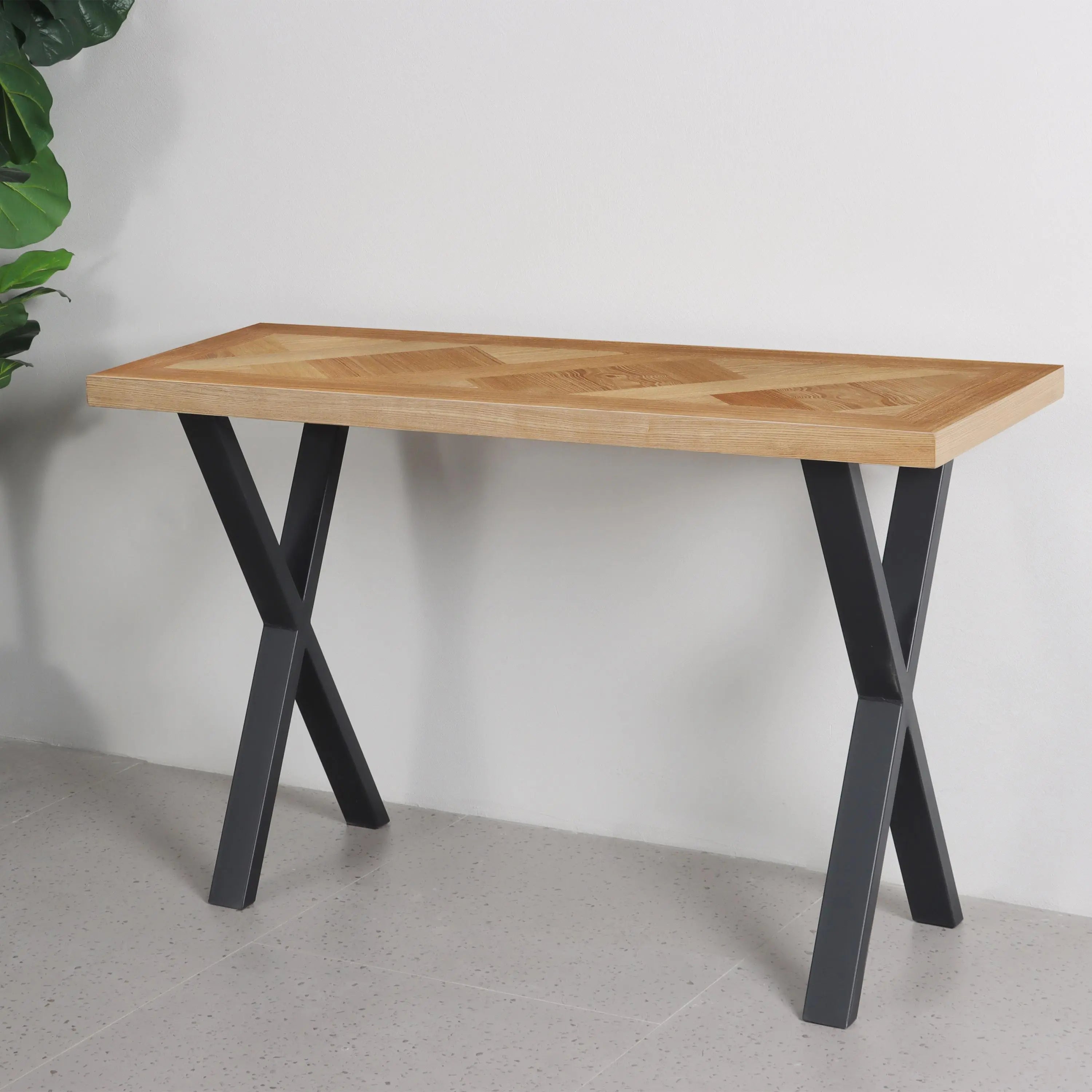 Raya Console Table in Oak Parquet Veneer - Console Table NJ Home Interiors